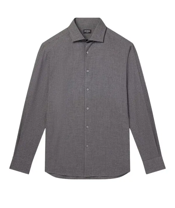 Zegna Checked Cashco-twill Shirt
