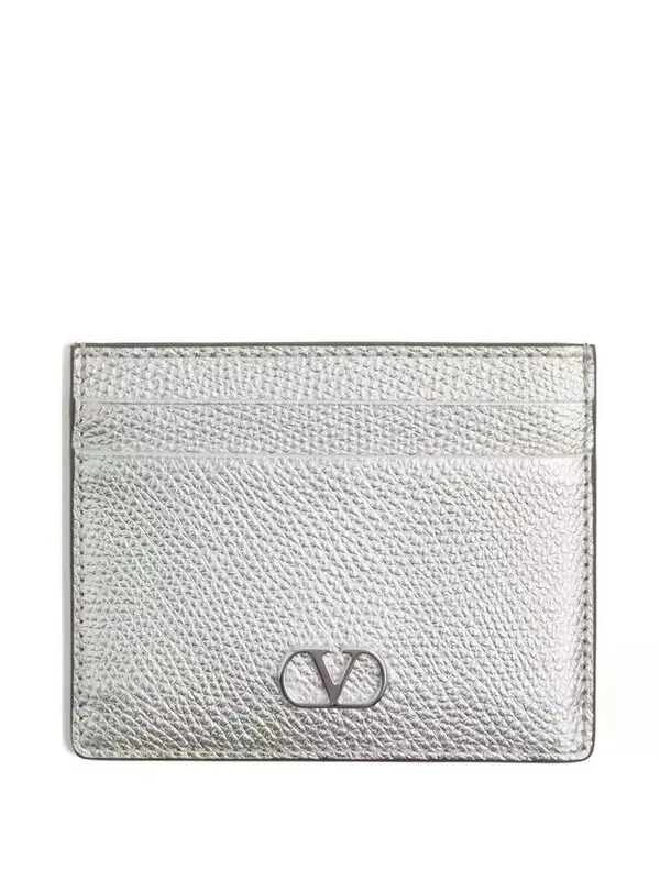 Valentino Garavani V-logo Signature Card Holder - Silver
