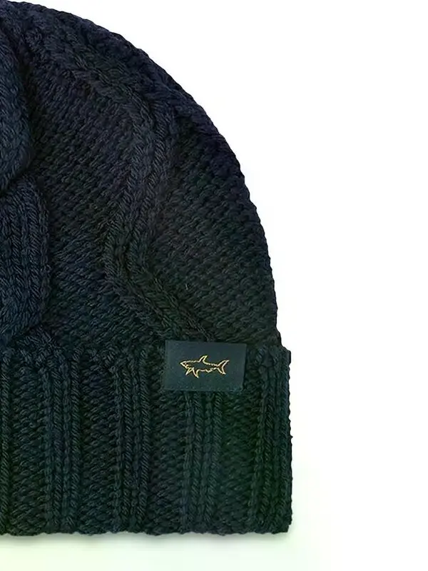 Paul & Shark Merino Wool Beanie - Blue