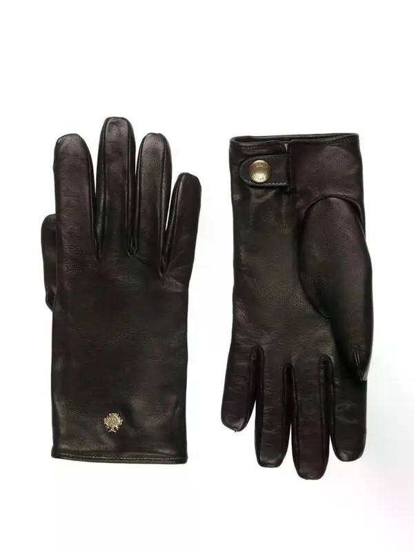Bally Logo-crest Leather Gloves - Black