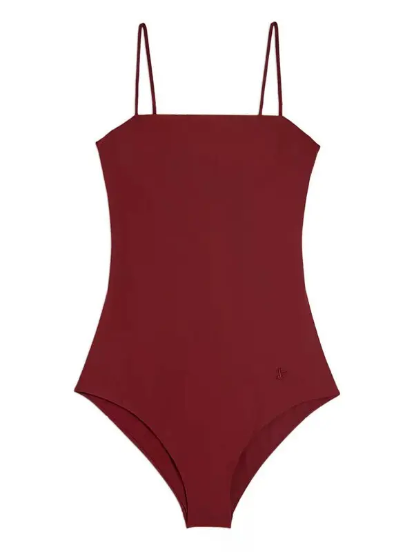 JIL SANDER Embroidered Monogram Swimsuit - Red