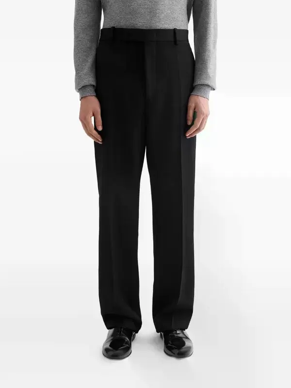 JIL SANDER Gabardine Wool Trousers - Black
