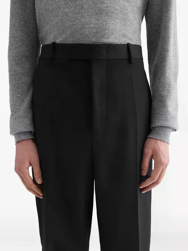 JIL SANDER Gabardine Wool Trousers - Black