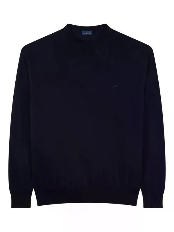 Paul & Shark Crewneck Sweater With Shark Fin Embroidery - Blue