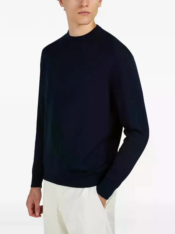 Paul & Shark Crewneck Sweater With Shark Fin Embroidery - Blue