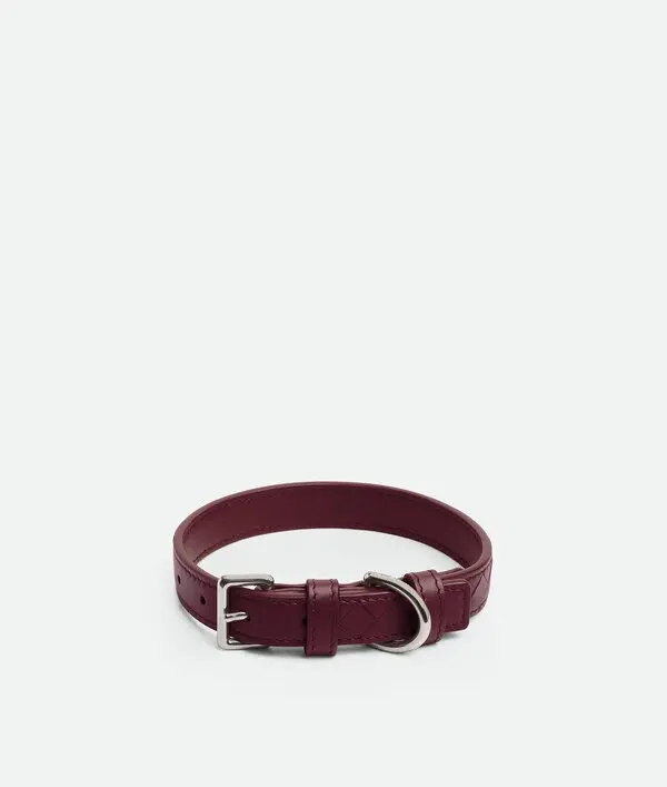 Bottega Veneta Small Intrecciato Dog Collar - Barolo