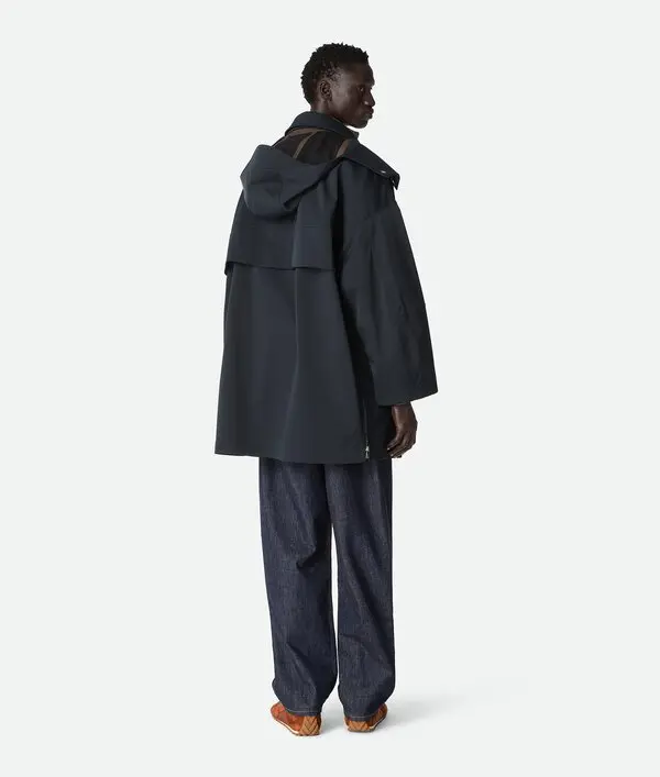Bottega Veneta Bonded Tech Wool Hooded Parka