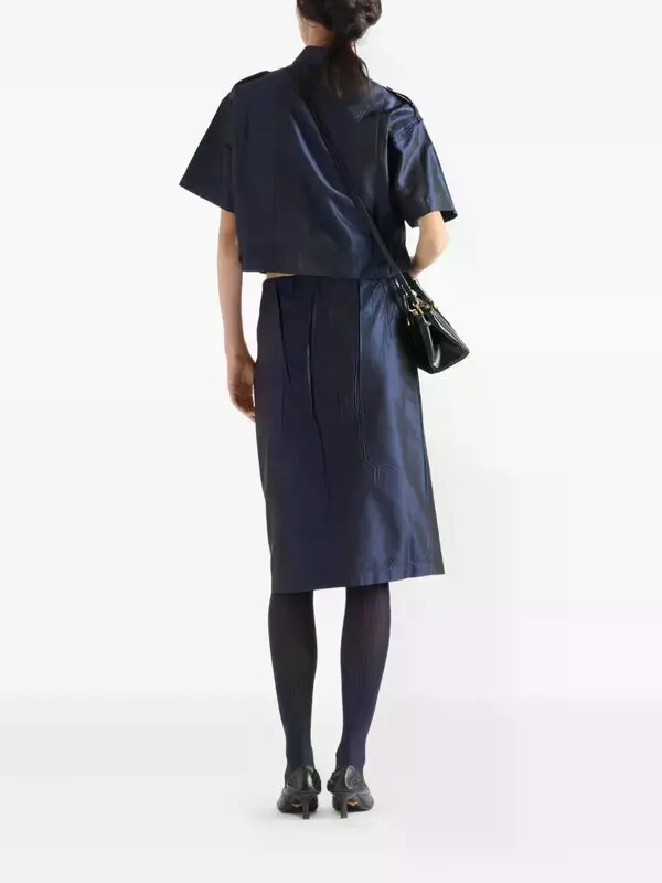 Prada Cropped Taffeta Shirt