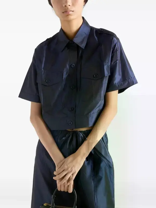 Prada Cropped Taffeta Shirt