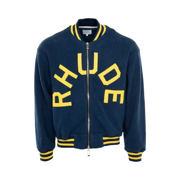 Rhude Oversized Logo Terry Varsity Jacket