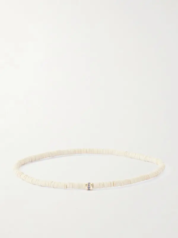 Luis Morais 14-karat Gold Sapphire Beaded Bracelet - White