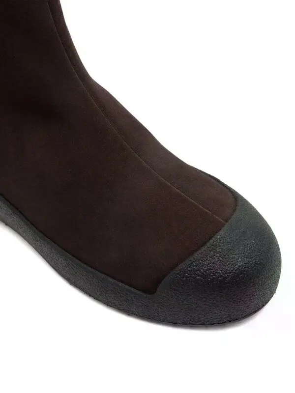 Bally Curling Suede Boots - Brown