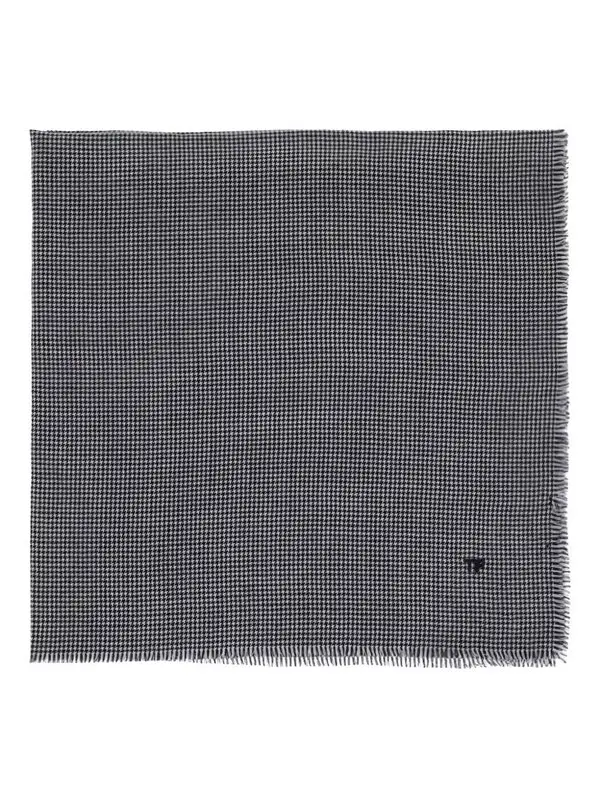 TOM FORD Houndstooth Wool Scarf - Black
