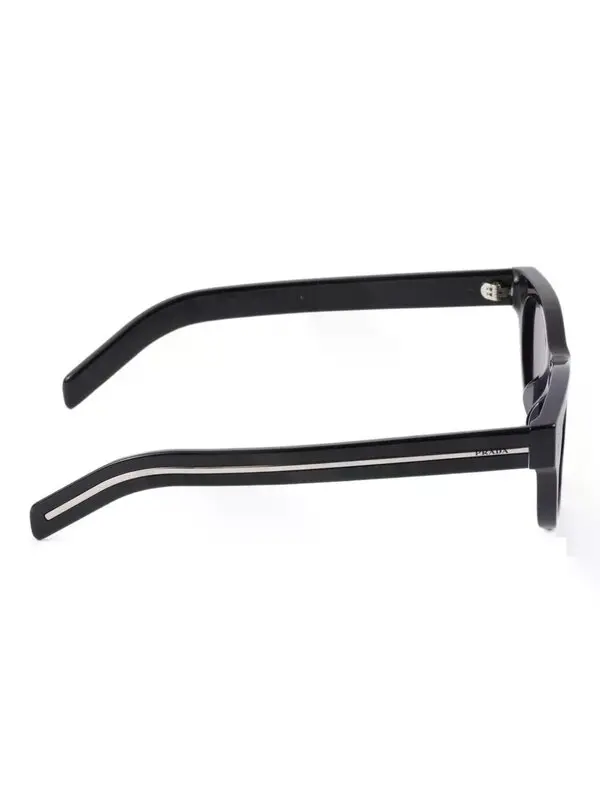 Prada Polarised Crystal-lens Sunglasses - Black