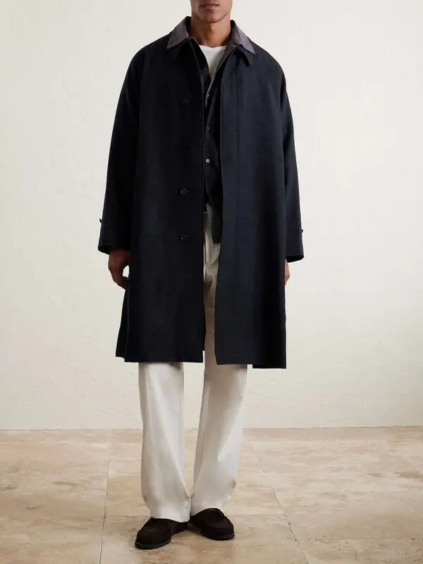 KAPTAIN SUNSHINE Walker Wool Coat - Navy