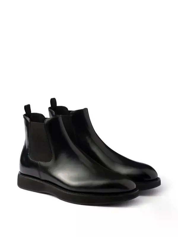 Prada Elasticated-panel Leather Chelsea Boots