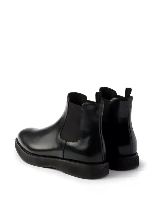 Prada Elasticated-panel Leather Chelsea Boots