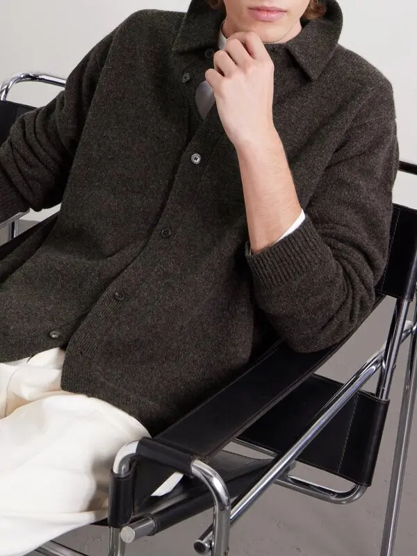 FRAME Wool And Yak-blend Cardigan - Gray