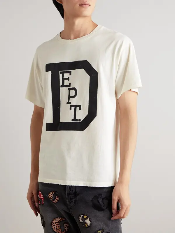 GALLERY DEPT. University Logo-print Cotton-jersey T-shirt - Neutrals