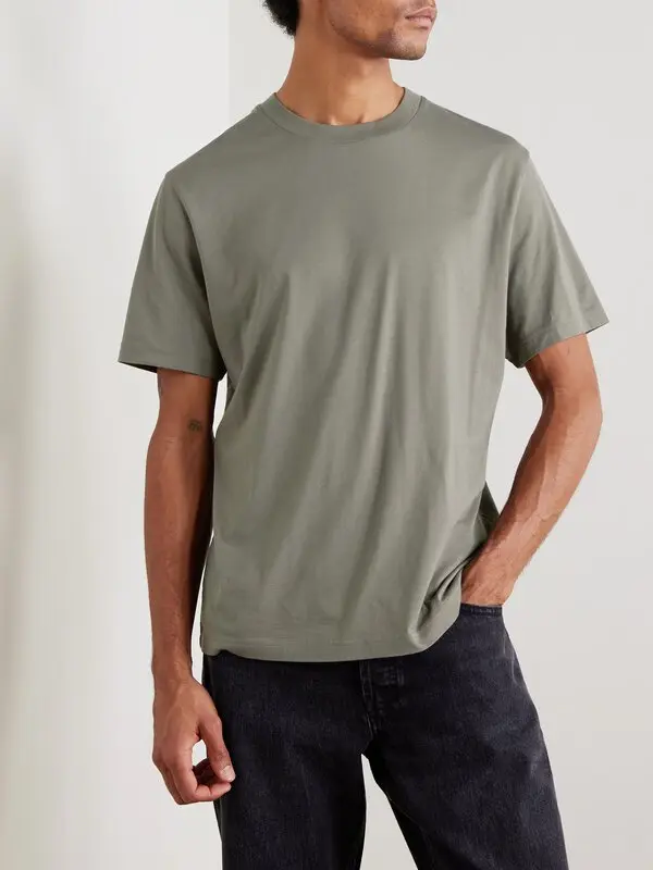 FRAME Supima Cotton-jersey T-shirt - Green