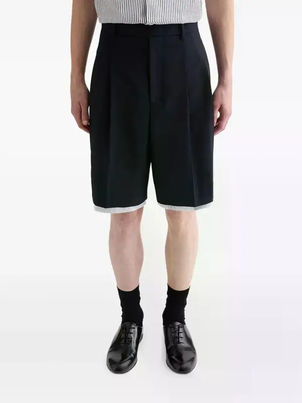 JIL SANDER Double-layer Wool Shorts