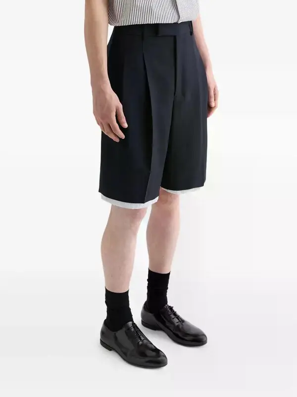 JIL SANDER Double-layer Wool Shorts