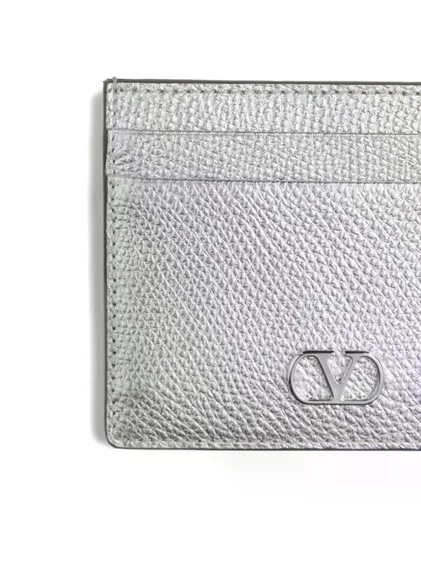 Valentino Garavani V-logo Signature Card Holder - Silver