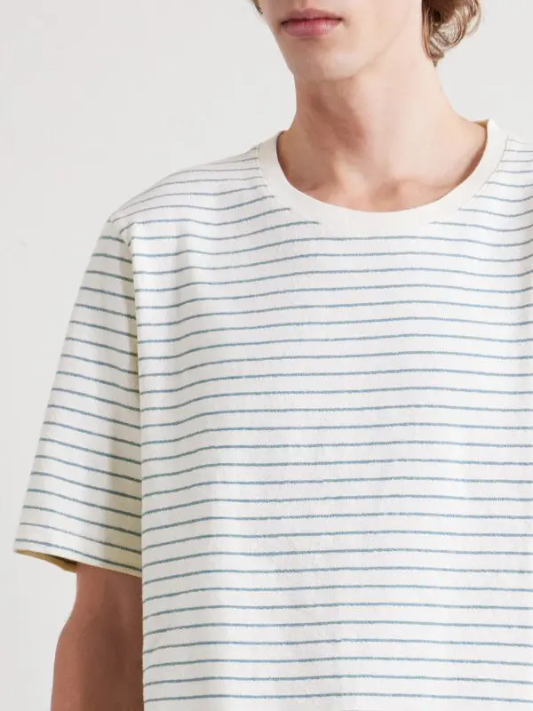 Folk Striped Cotton T-shirt - Neutrals