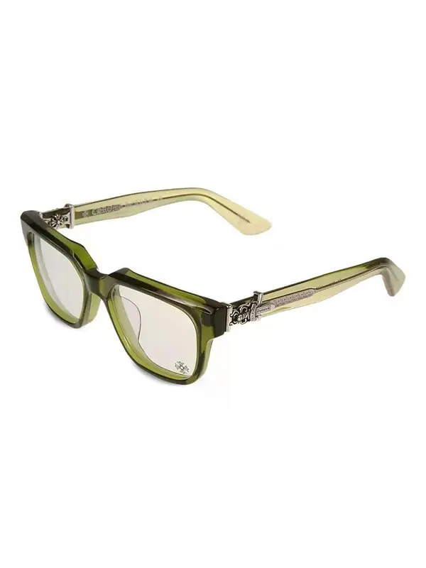 Chrome Hearts Vagillionaire Ii Square Frame Glasses - Green