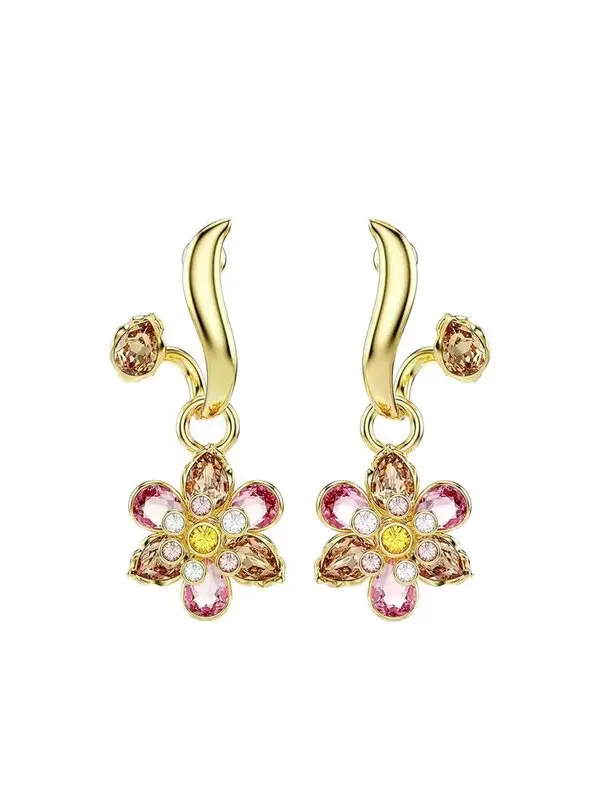 SWAROVSKI Idyllia Flower Motif Drop Earrings - Gold