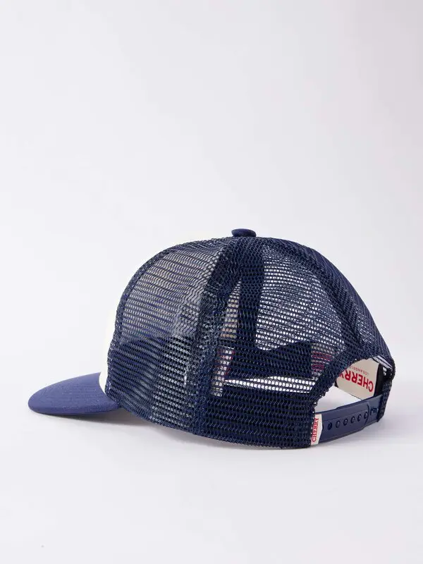 CHERRY LOS ANGELES Printed Canvas And Mesh Baseball Cap - Navy