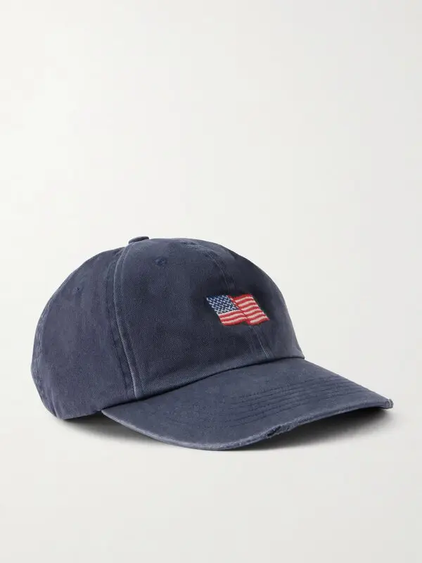 CHERRY LOS ANGELES Usa Logo-embroidered Cotton-twill Cap - Blue