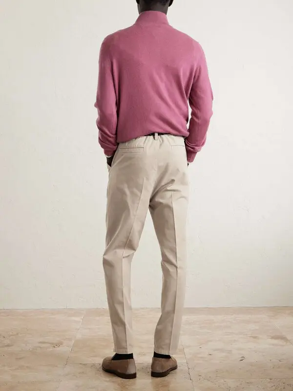 Brunello Cucinelli Straight-leg Cotton Chinos - Beige
