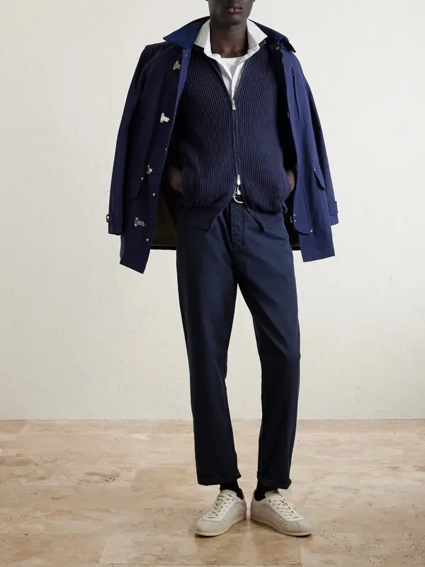 Brunello Cucinelli Ribbed Cotton Zip-up Sweater