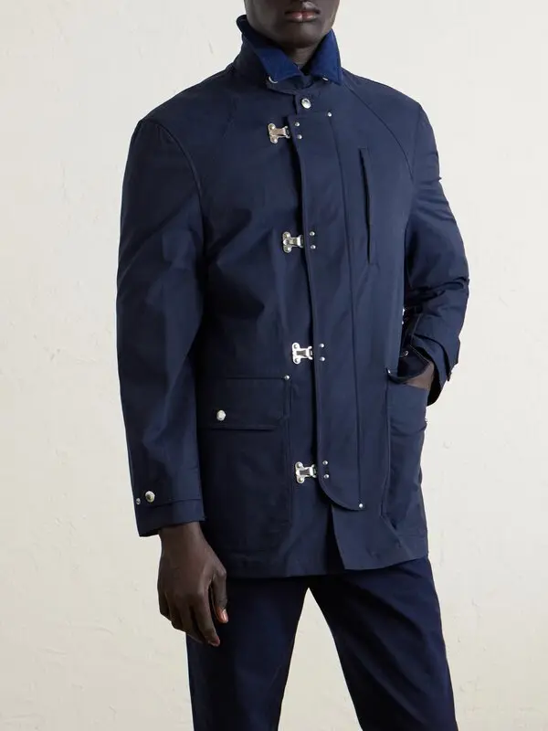Brunello Cucinelli Corduroy-trimmed Cotton-blend Field Jacket - Blue