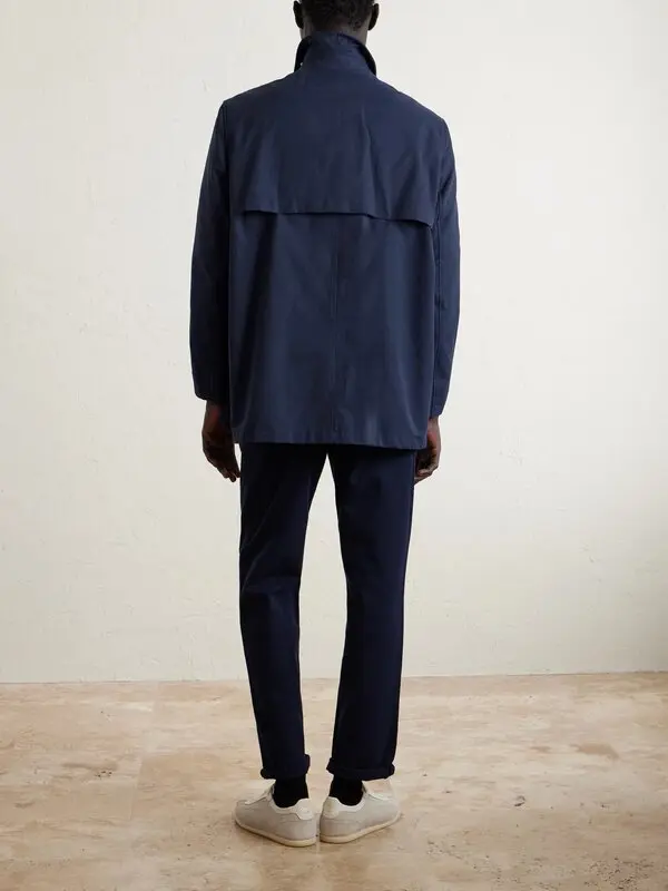 Brunello Cucinelli Corduroy-trimmed Cotton-blend Field Jacket - Blue