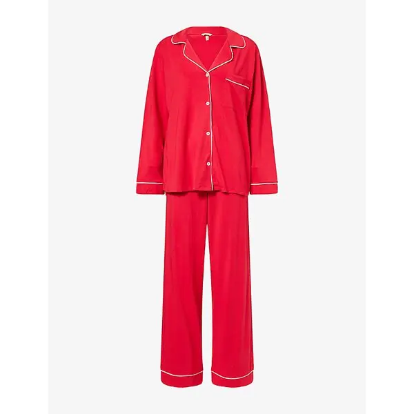 Eberjey Gisele Stretch-modal Pyjamas - Holly Red/ivory