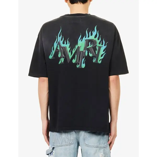 Amiri Flames Oversized Cotton-jersey T-shirt