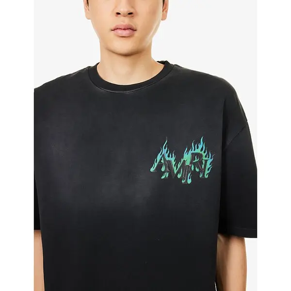 Amiri Flames Oversized Cotton-jersey T-shirt