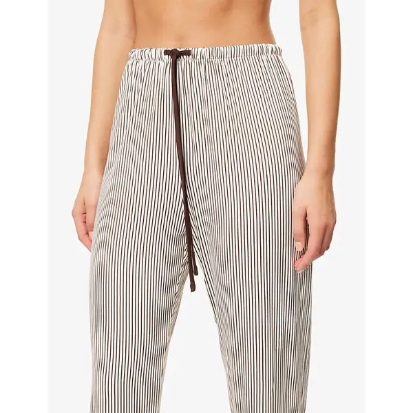THE NAP CO Satin Striped Stretch-modal Pyjamas