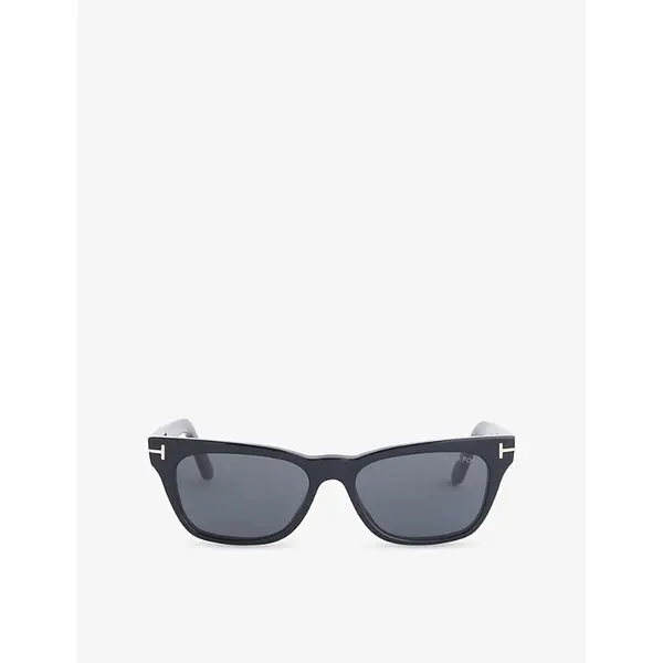 TOM FORD Square-frame Acetate Sunglasses - Shiny Black  / Smoke