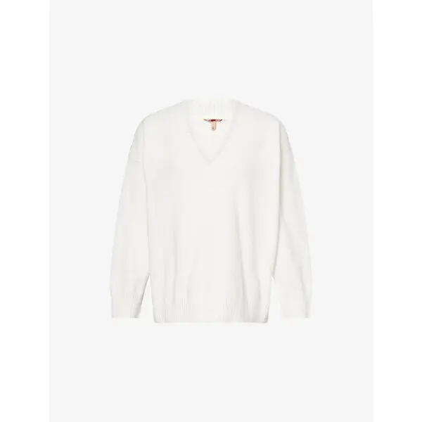 Eberjey Oversized-fit V-neck Bouclé Jumper - Ivory