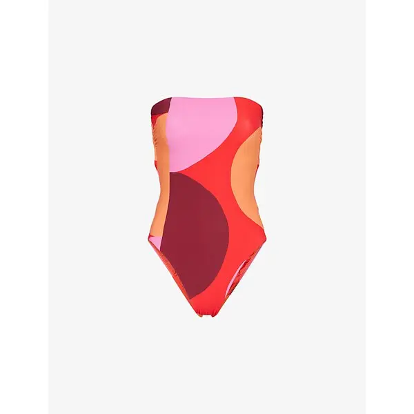 Seafolly Printed Bandeau Swimsuit - Flame