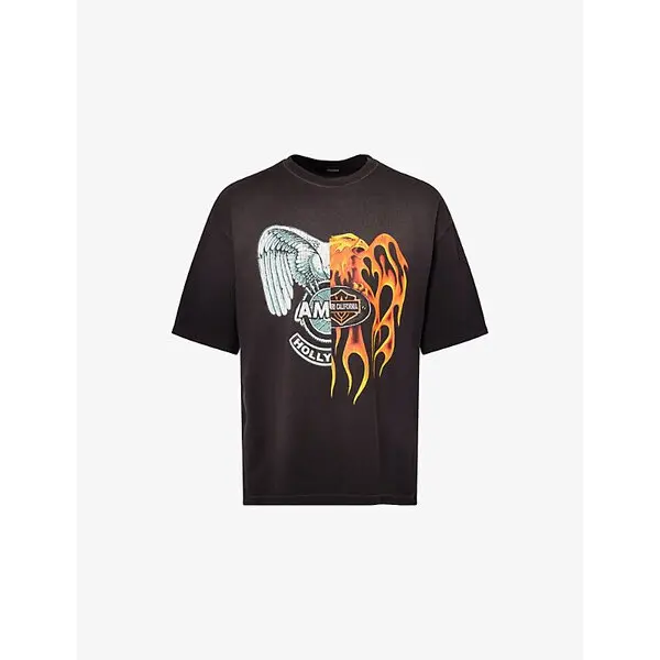 Amiri Spliced Logo Oversized Cotton-jersey T-shirt