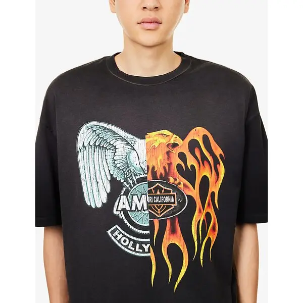 Amiri Spliced Logo Oversized Cotton-jersey T-shirt