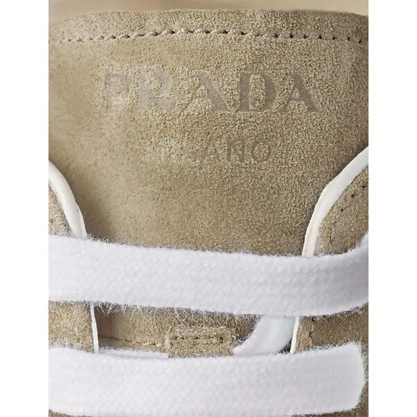 Prada Logo-print Leather And Suede Trainers
