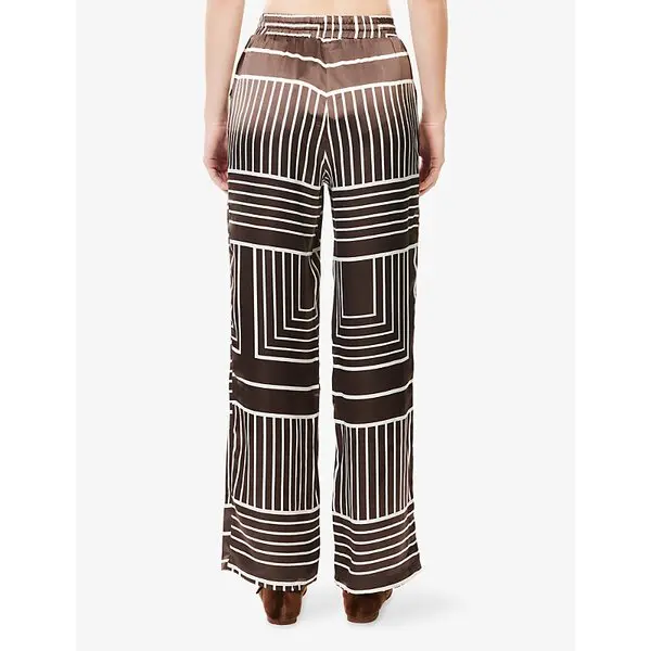 4TH & RECKLESS Amira Graphic-pattern Satin Trousers