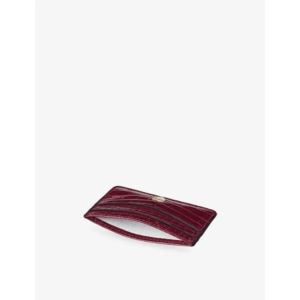 ASPINAL OF LONDON Slim Leather Card Holder - Merlot