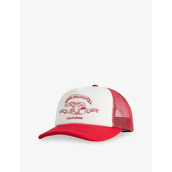 Amiri Eagle Cotton Trucker Hat - Red