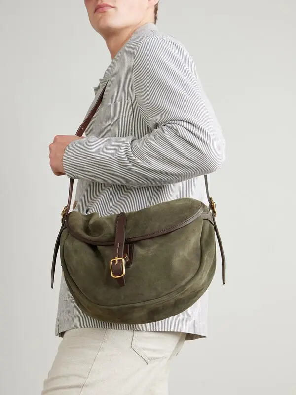 BLEU DE CHAUFFE Margot Suede Messenger Bag